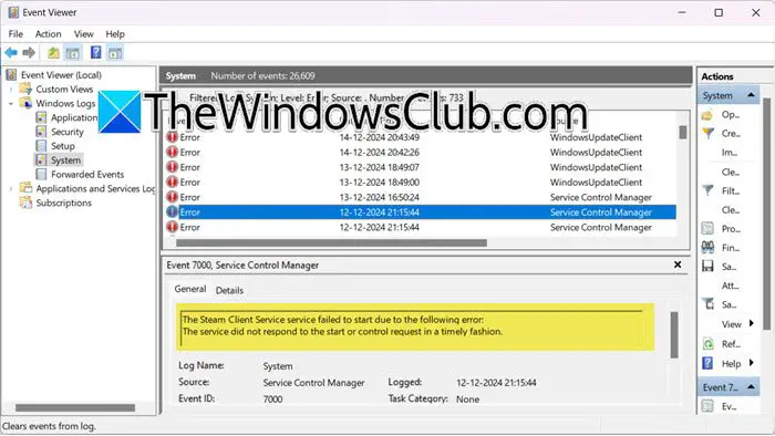 El servicio de Steam Client Service no se pudo iniciar [Fix]